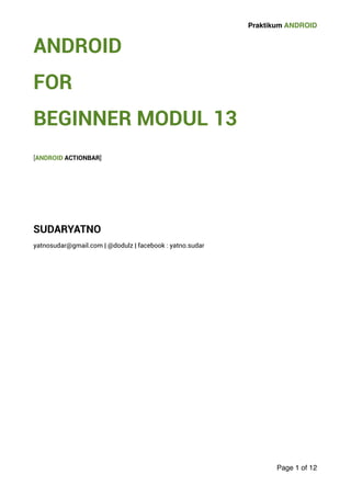Modul praktikum 13 - Android Sudaryatno | PDF