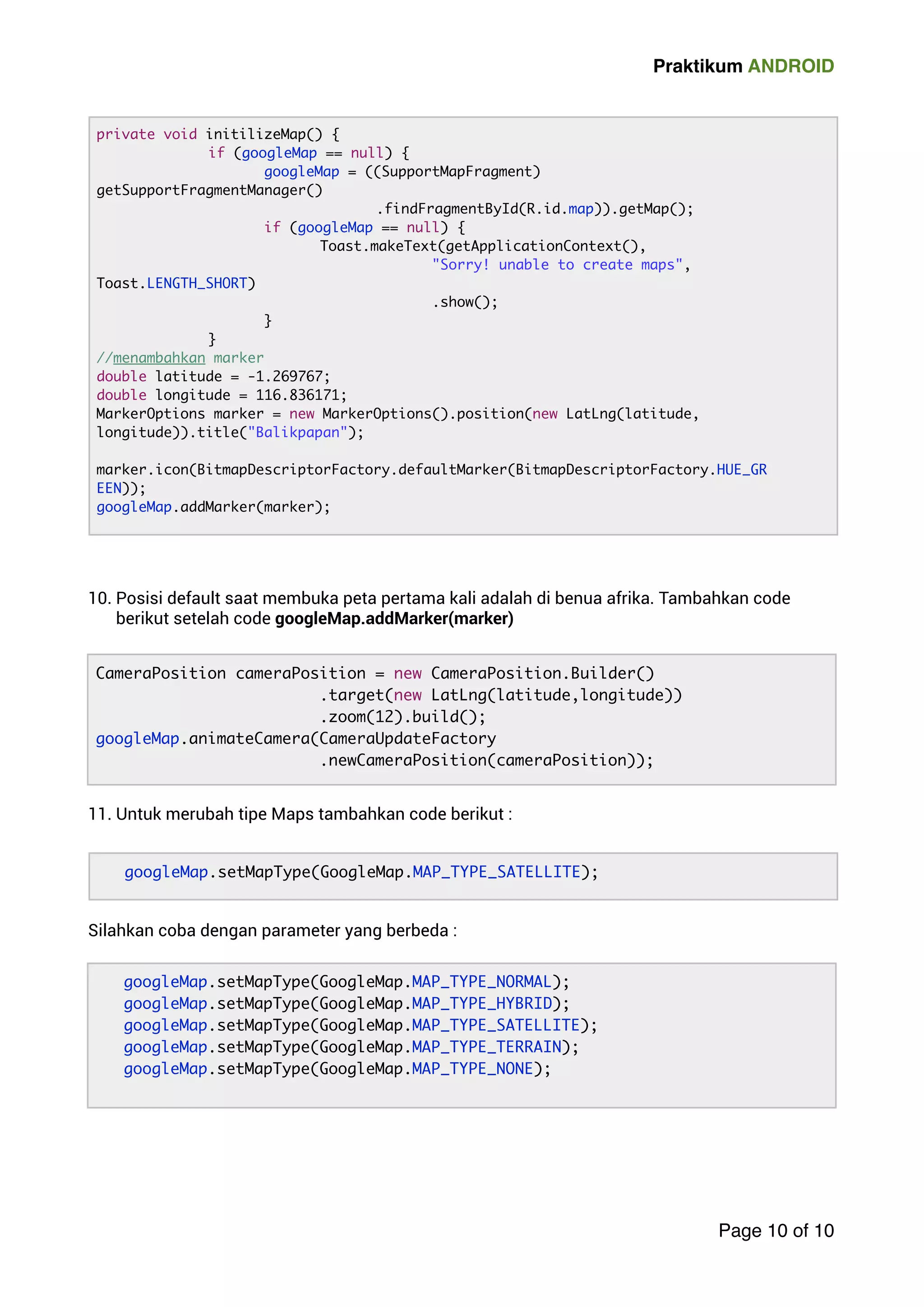 Modul praktikum 16 - Android Sudaryatno | PDF