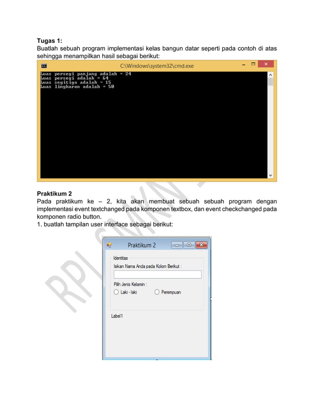 Modul praktikum 1 pemrograman desktop | PDF