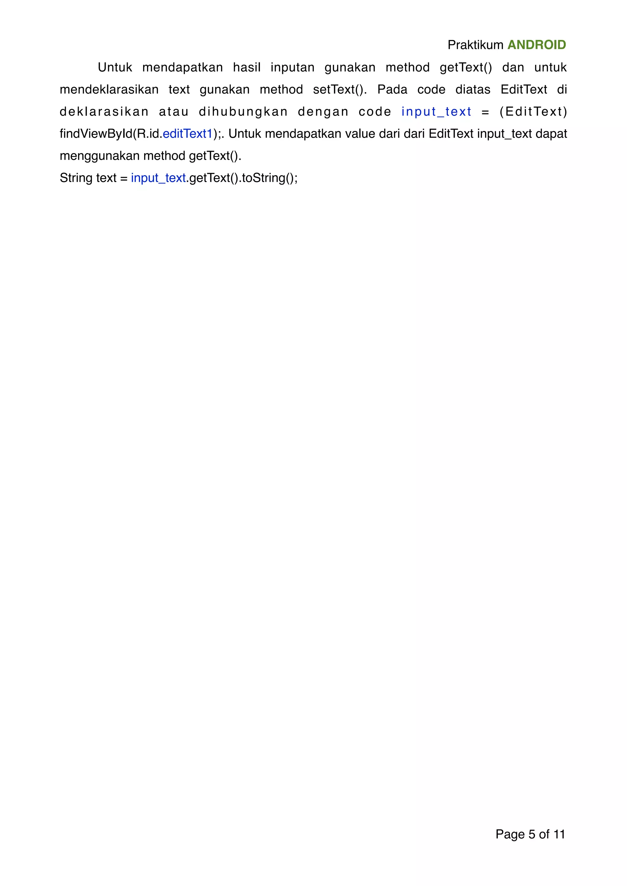 Modul praktikum 2 - Android Sudaryatno | PDF