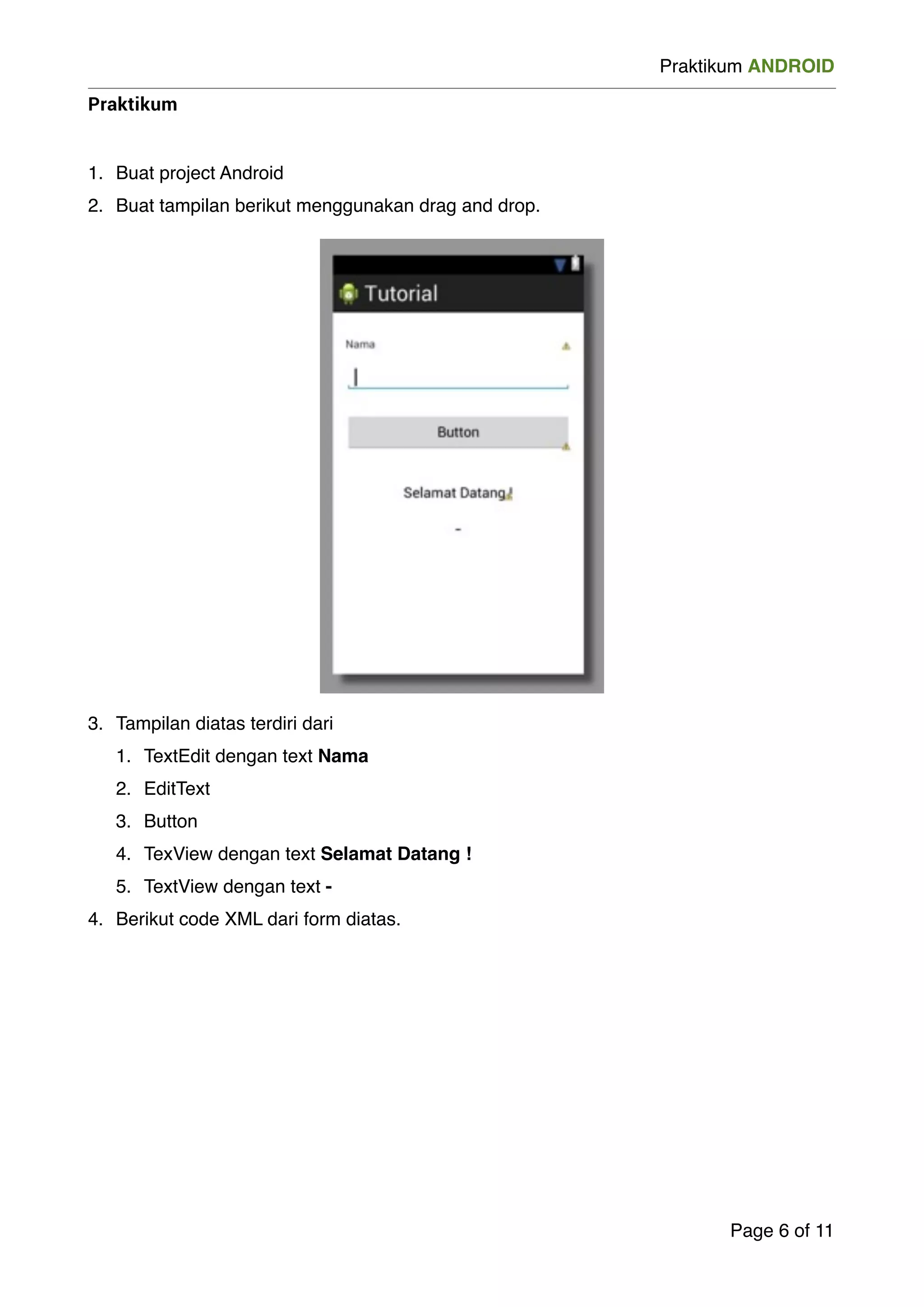 Modul praktikum 2 - Android Sudaryatno | PDF