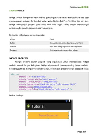 Modul praktikum 2 - Android Sudaryatno | PDF