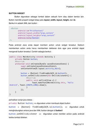 Modul praktikum 2 - Android Sudaryatno | PDF