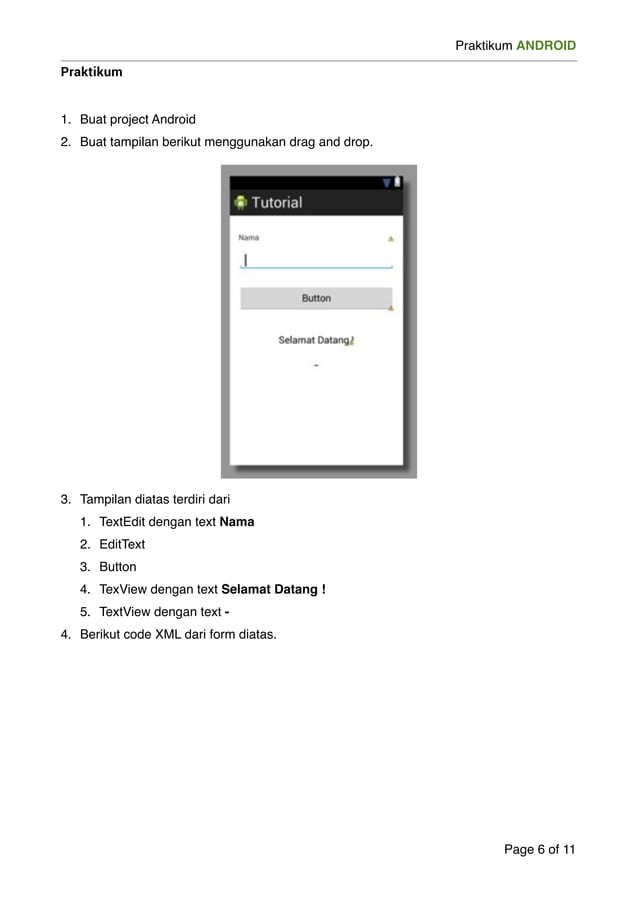 Modul praktikum 2 - Android Sudaryatno | PDF