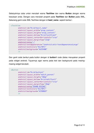 Modul praktikum 2 - Android Sudaryatno | PDF