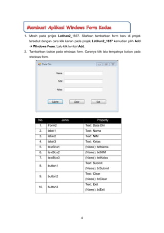 Modul Praktikum 2 - Pemrograman Visual | PDF