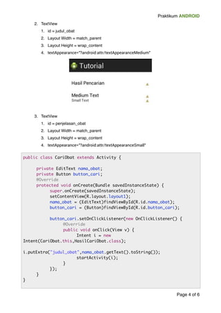 Modul praktikum 3 - Android Sudaryatno | PDF