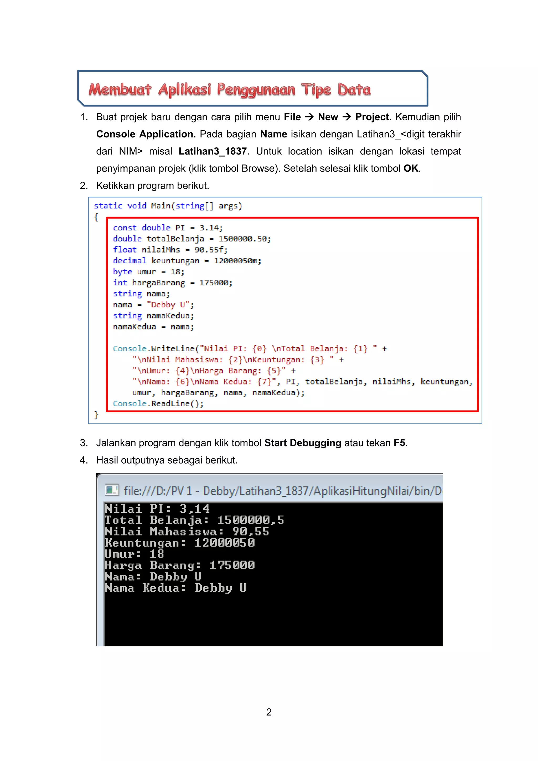 Modul Praktikum 3 - Pemrograman Visual | PDF