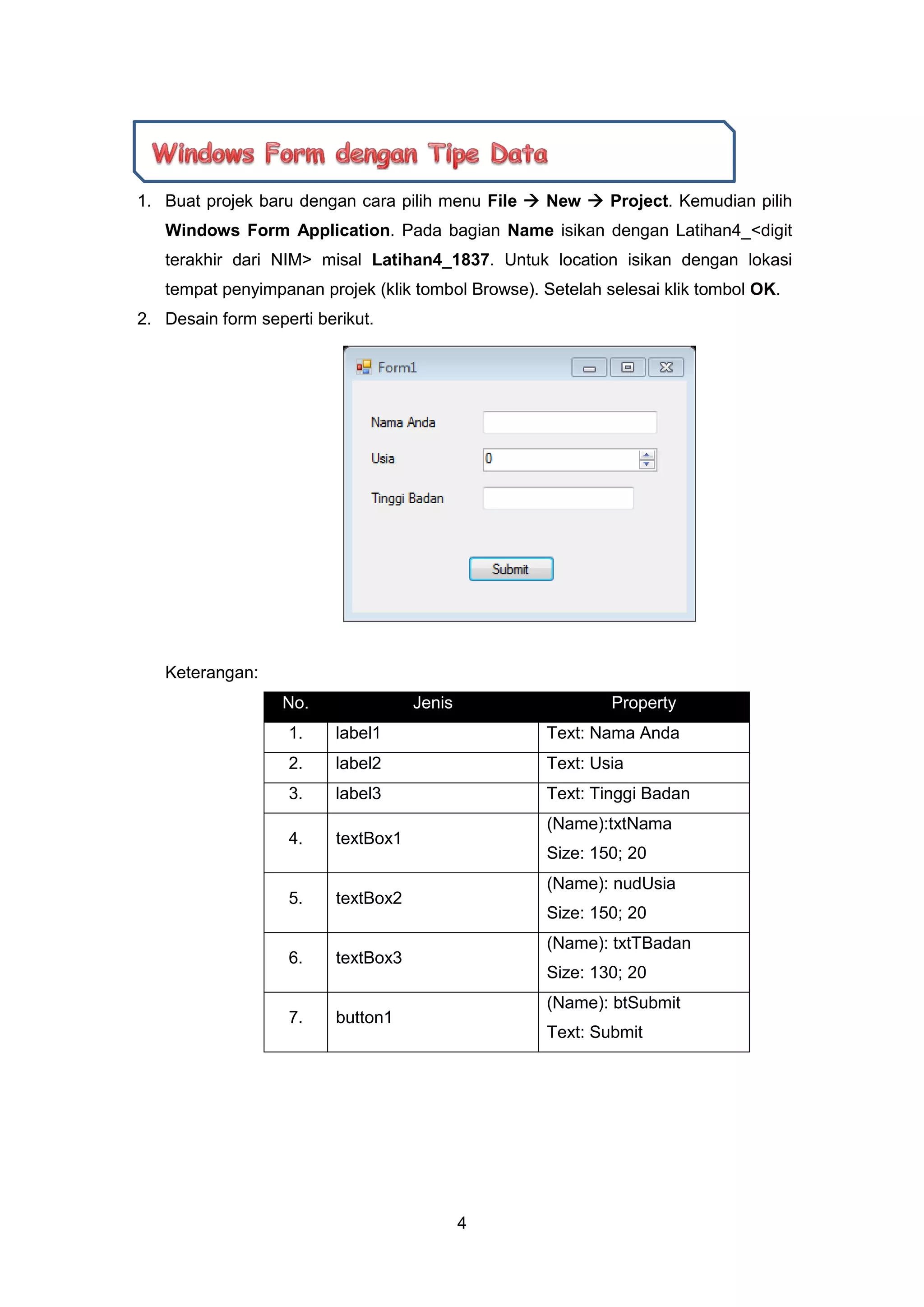 Modul Praktikum 3 - Pemrograman Visual | PDF