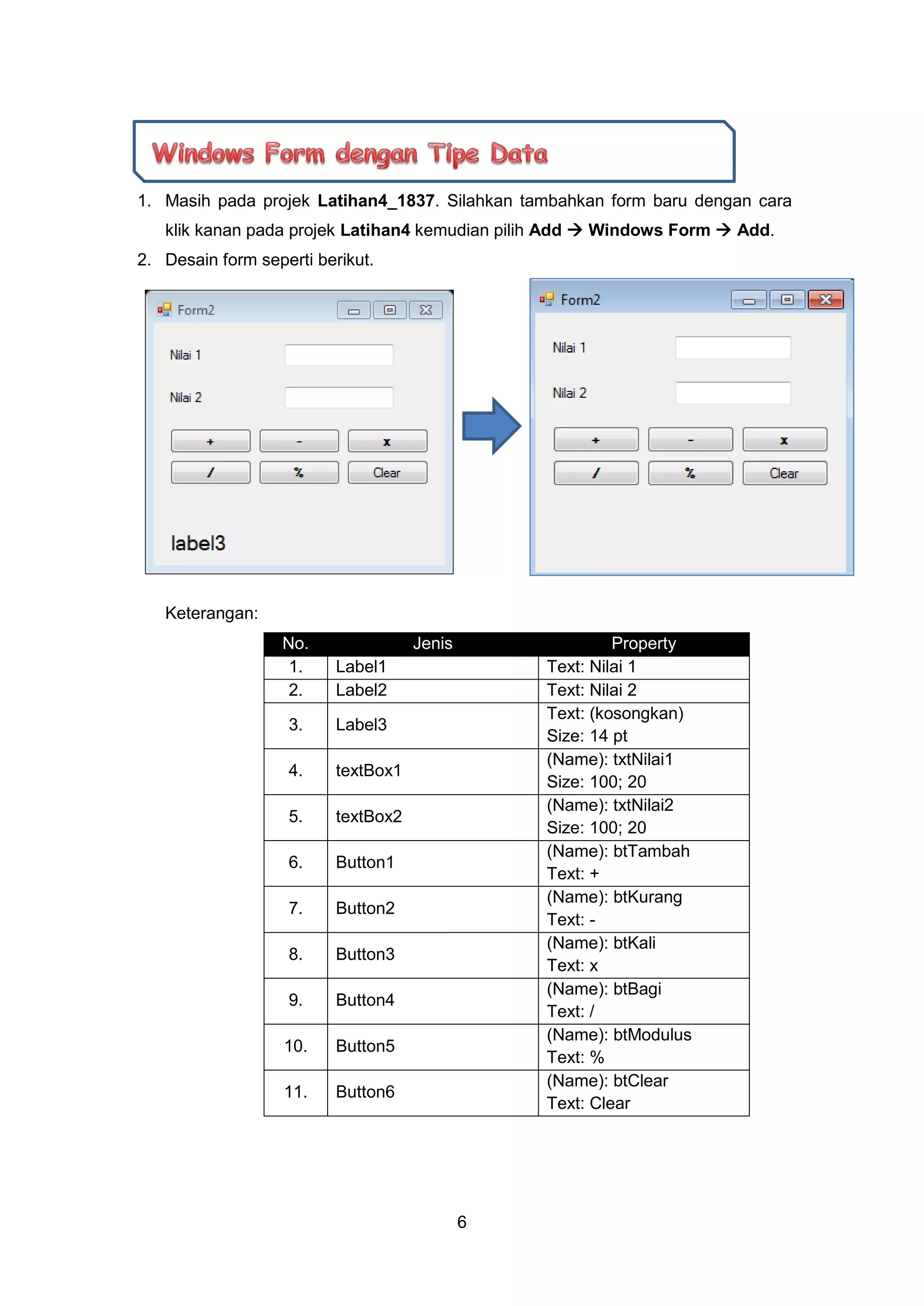 Modul Praktikum 3 - Pemrograman Visual | PDF