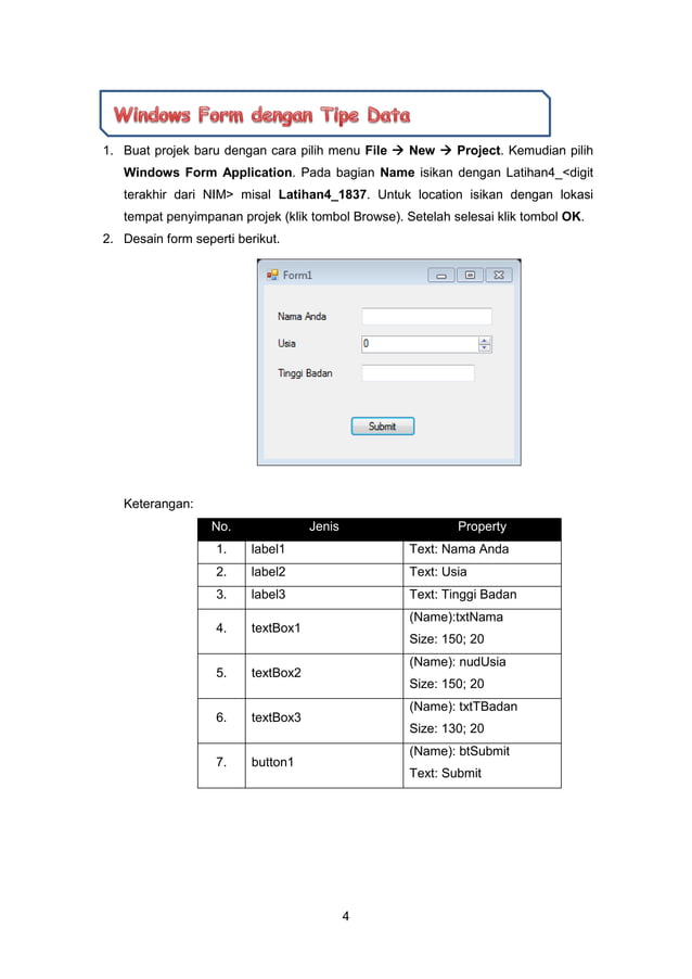 Modul Praktikum 3 - Pemrograman Visual | PDF