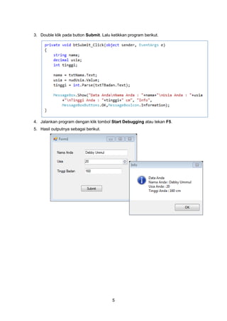 Modul Praktikum 3 - Pemrograman Visual | PDF