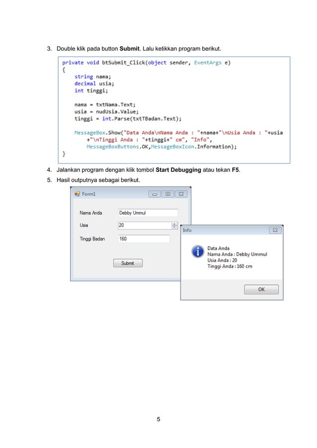 Modul Praktikum 3 - Pemrograman Visual | PDF