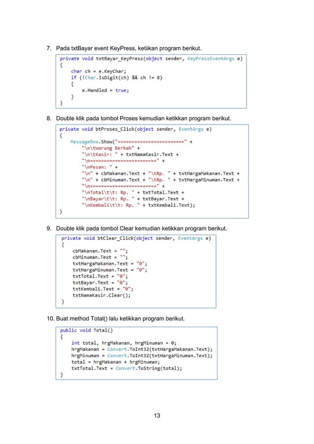 Modul Praktikum 4 - Pemrograman Visual | PDF