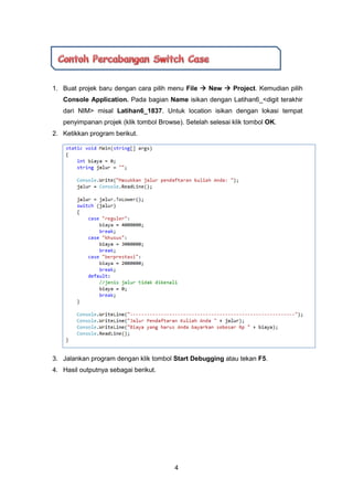 Modul Praktikum 4 - Pemrograman Visual | PDF