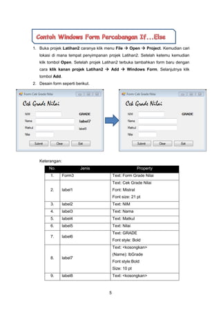 Modul Praktikum 4 - Pemrograman Visual | PDF