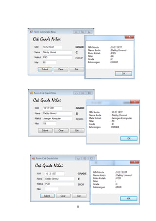 Modul Praktikum 4 - Pemrograman Visual | PDF