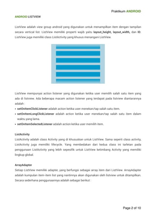 Modul praktikum 5 - Android Sudaryatno | PDF