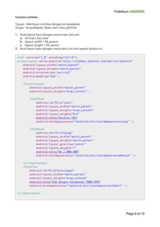 Modul praktikum 5 - Android Sudaryatno | PDF