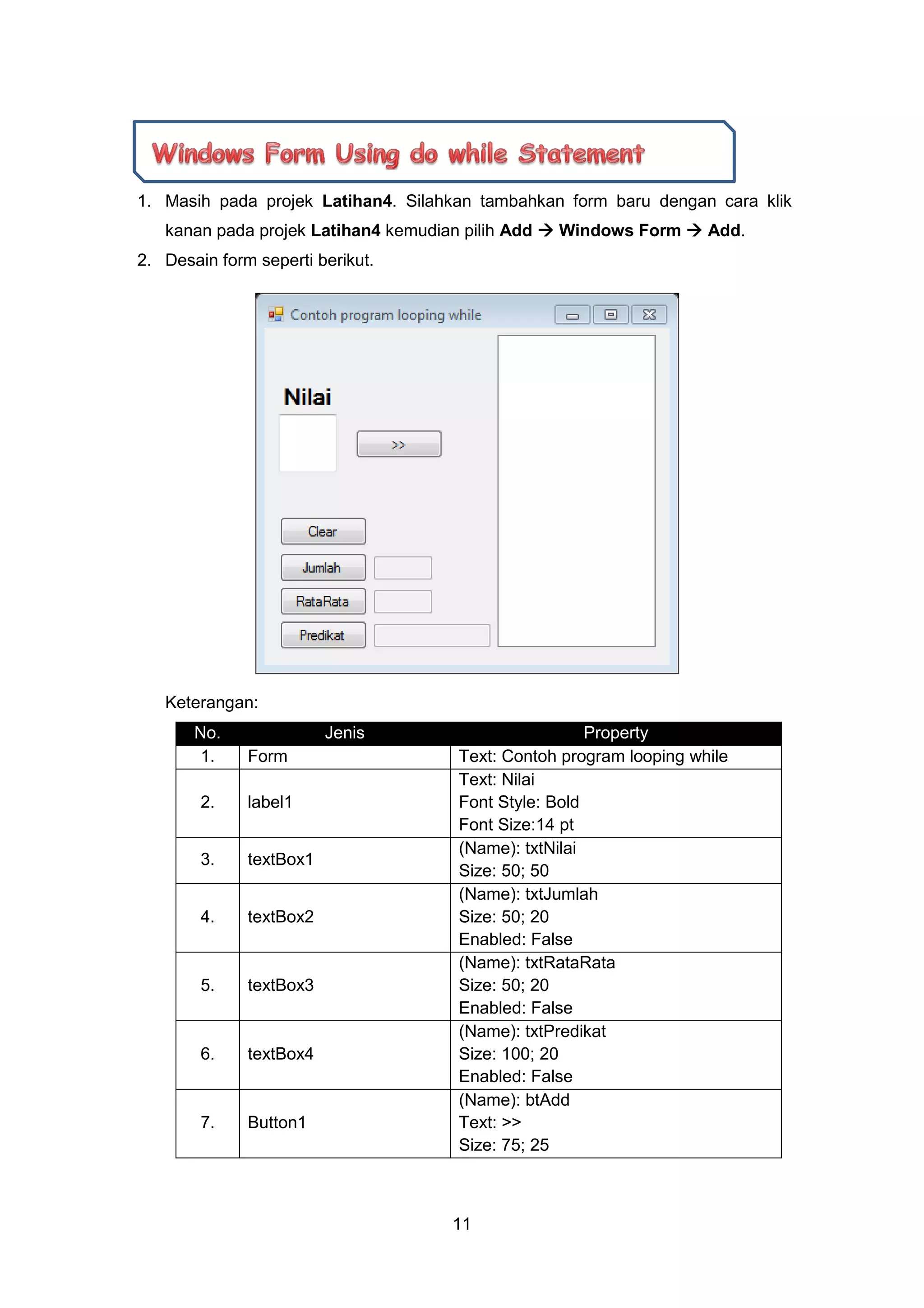 Modul Praktikum 5 - Pemrograman Visual | PDF