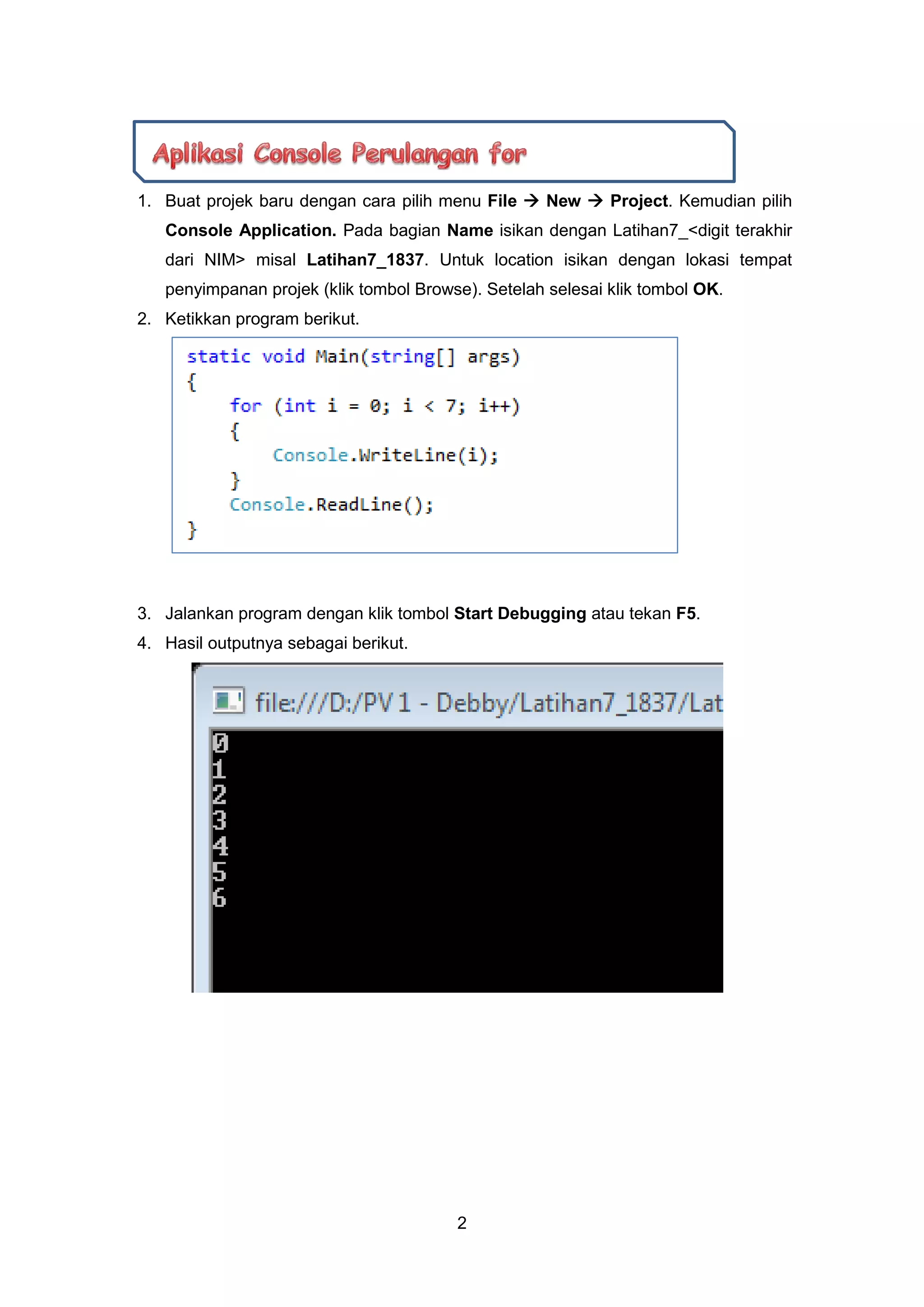 Modul Praktikum 5 - Pemrograman Visual | PDF