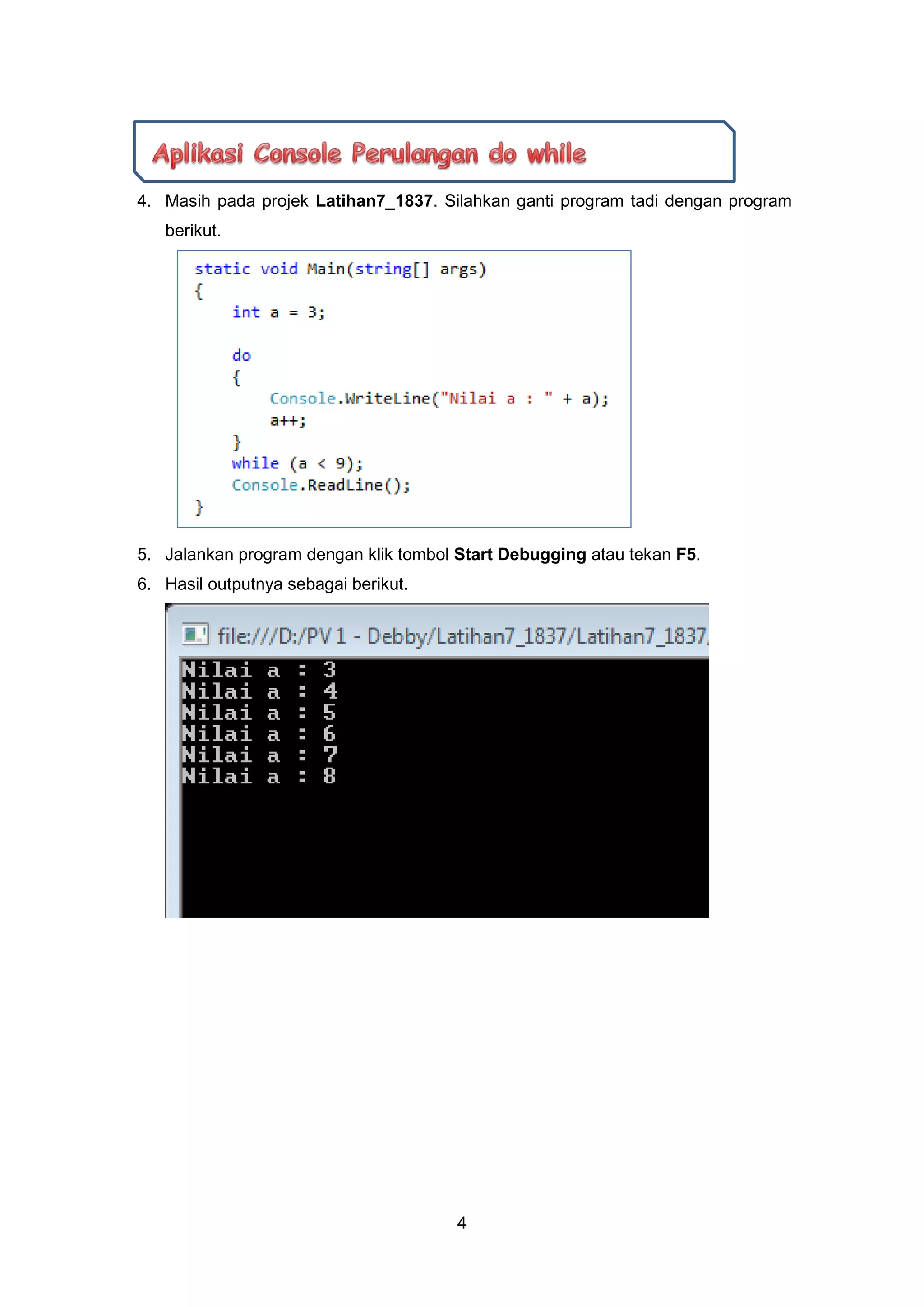 Modul Praktikum 5 - Pemrograman Visual | PDF