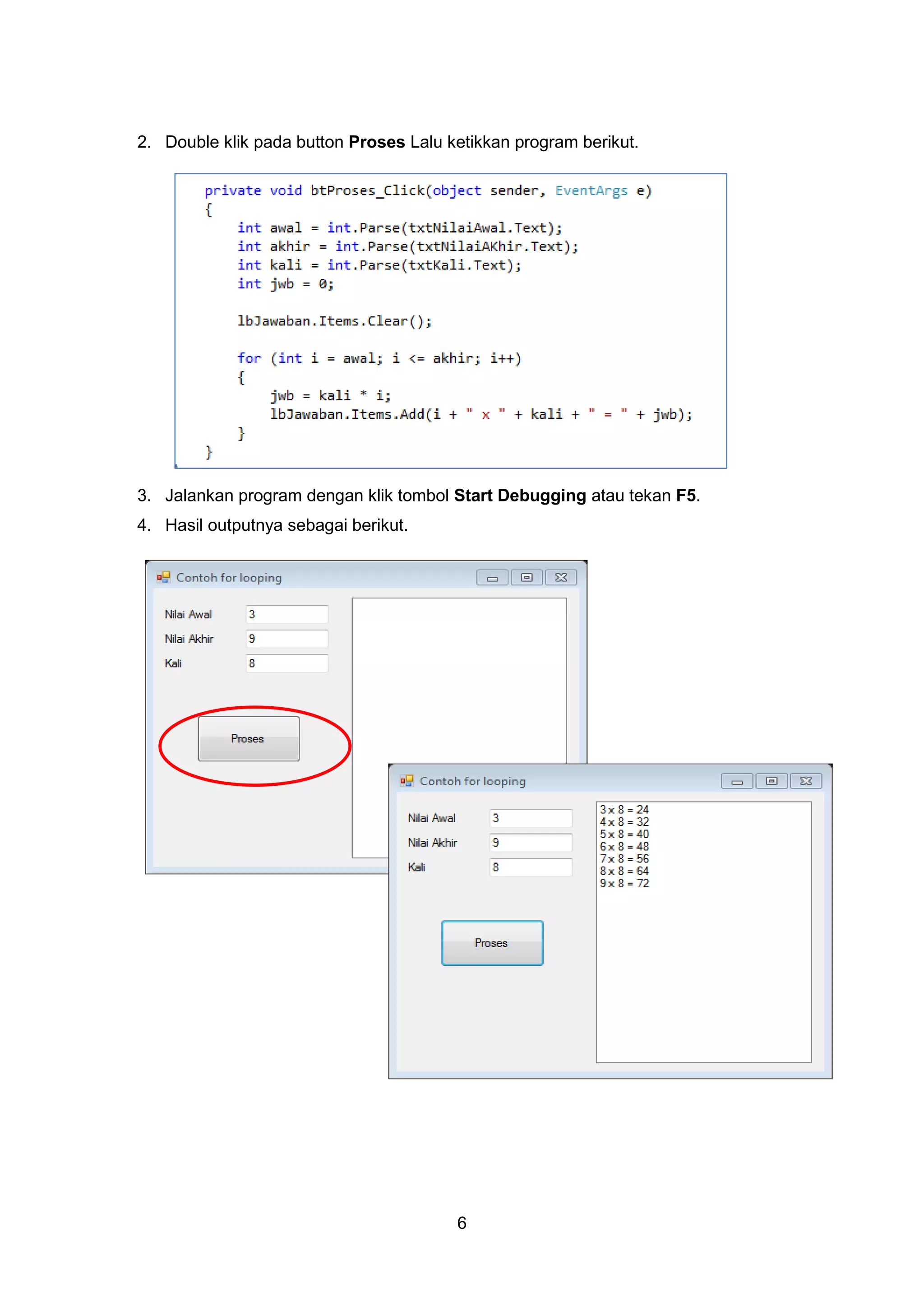 Modul Praktikum 5 - Pemrograman Visual | PDF