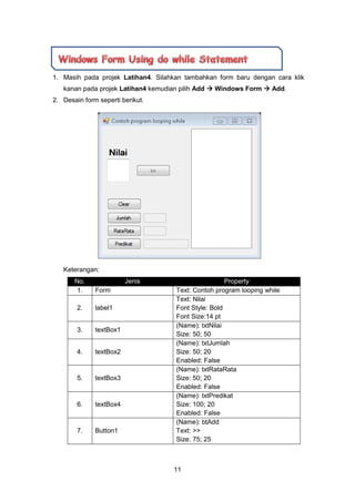Modul Praktikum 5 - Pemrograman Visual | PDF