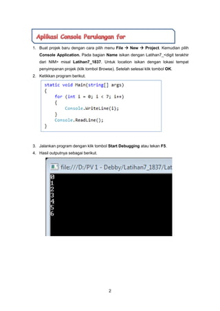 Modul Praktikum 5 - Pemrograman Visual | PDF