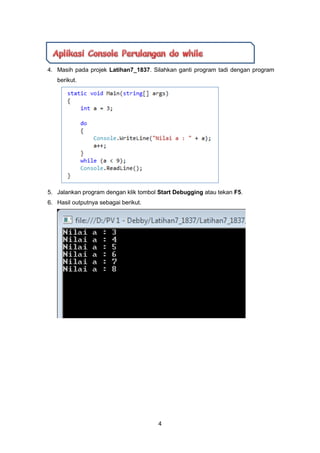 Modul Praktikum 5 - Pemrograman Visual | PDF