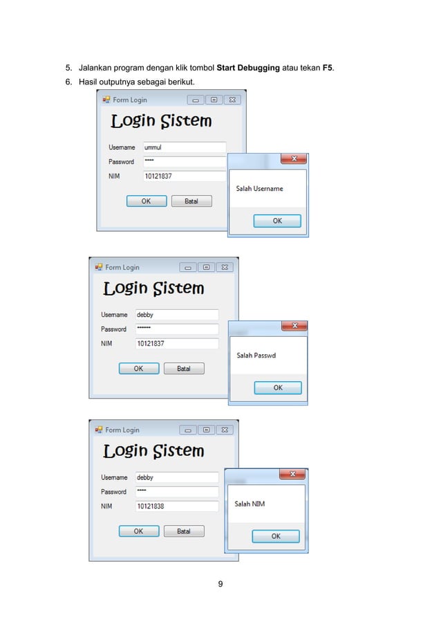 Modul Praktikum 5 - Pemrograman Visual | PDF