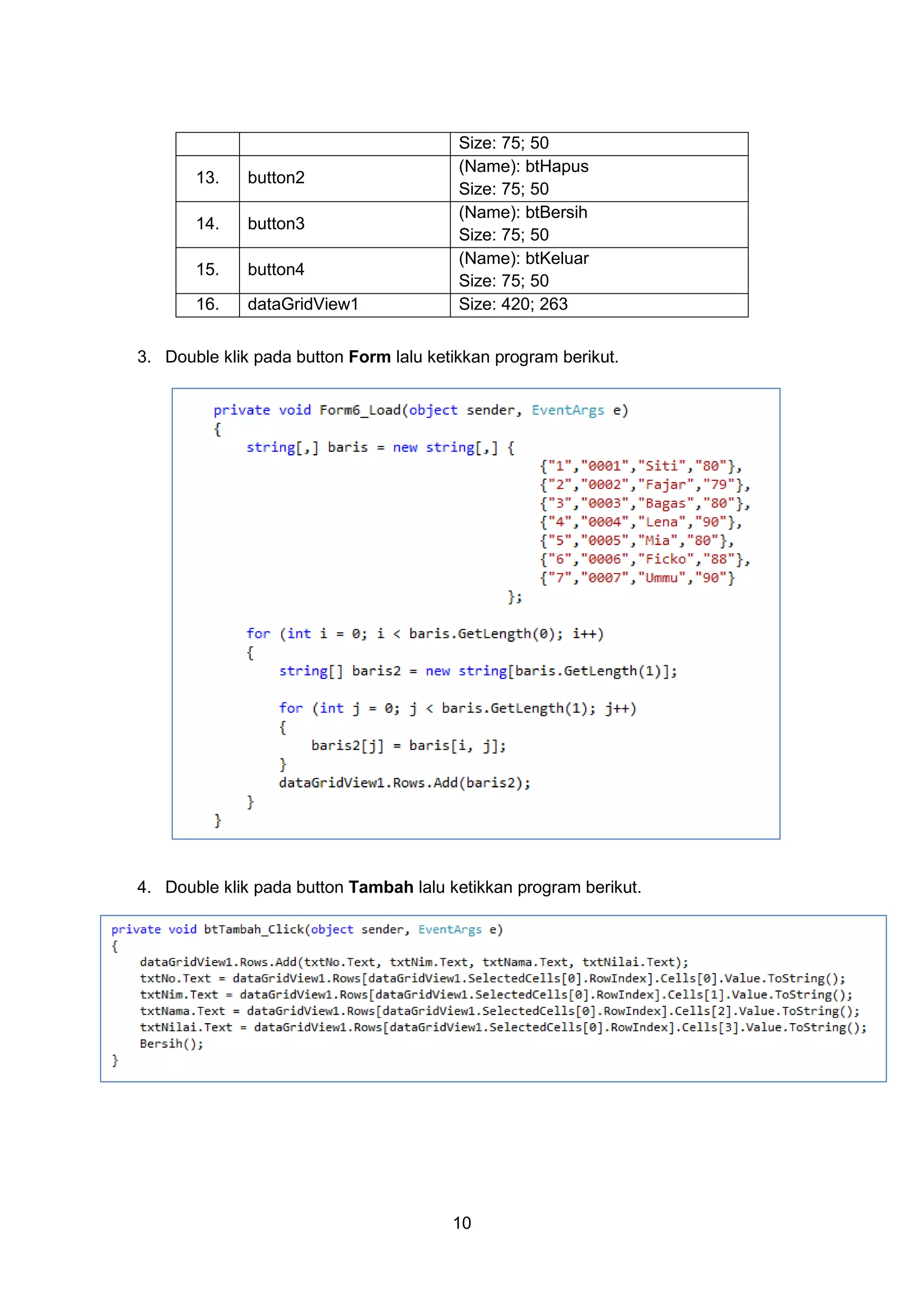 Modul Praktikum 6 - Pemrograman Visual | PDF