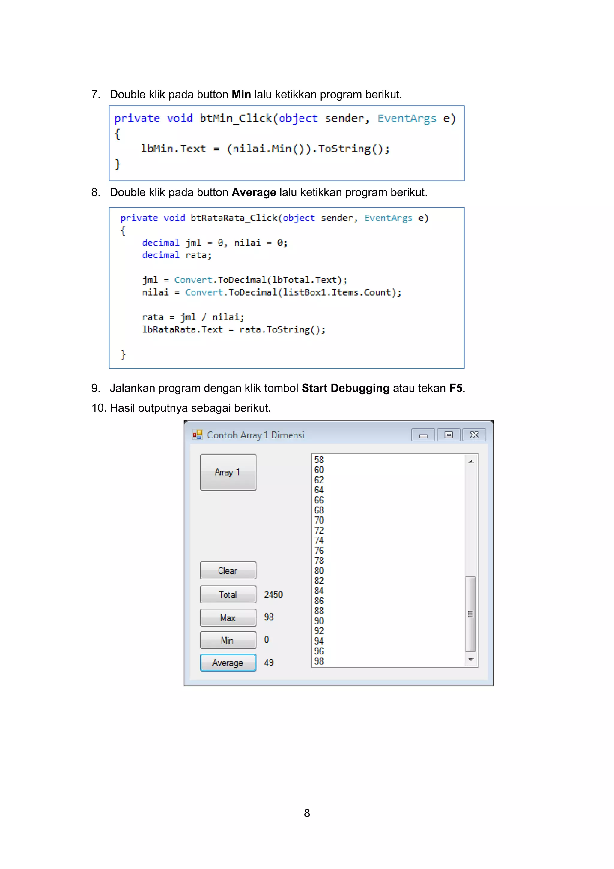 Modul Praktikum 6 - Pemrograman Visual | PDF