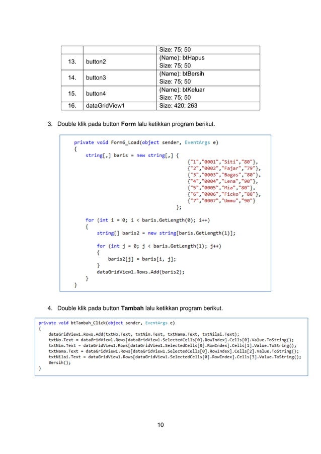 Modul Praktikum 6 - Pemrograman Visual | PDF