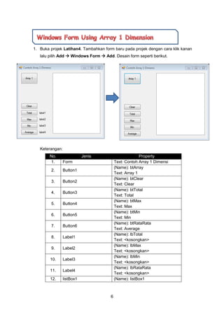 Modul Praktikum 6 - Pemrograman Visual | PDF