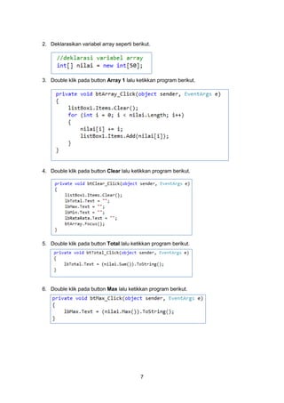 Modul Praktikum 6 - Pemrograman Visual | PDF