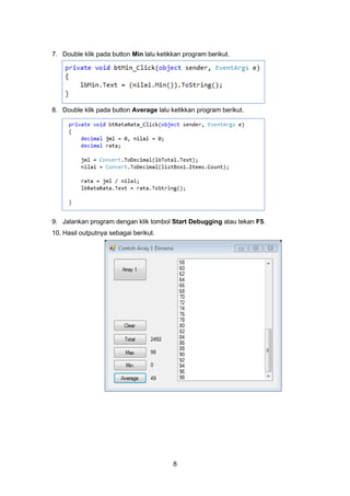 Modul Praktikum 6 - Pemrograman Visual | PDF