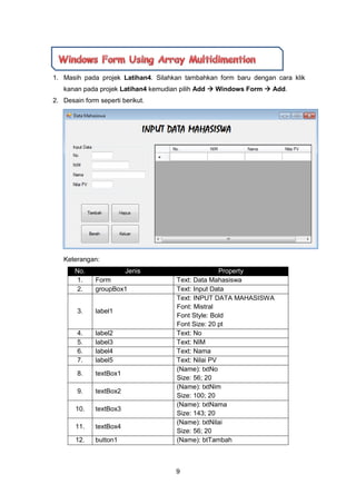 Modul Praktikum 6 - Pemrograman Visual | PDF