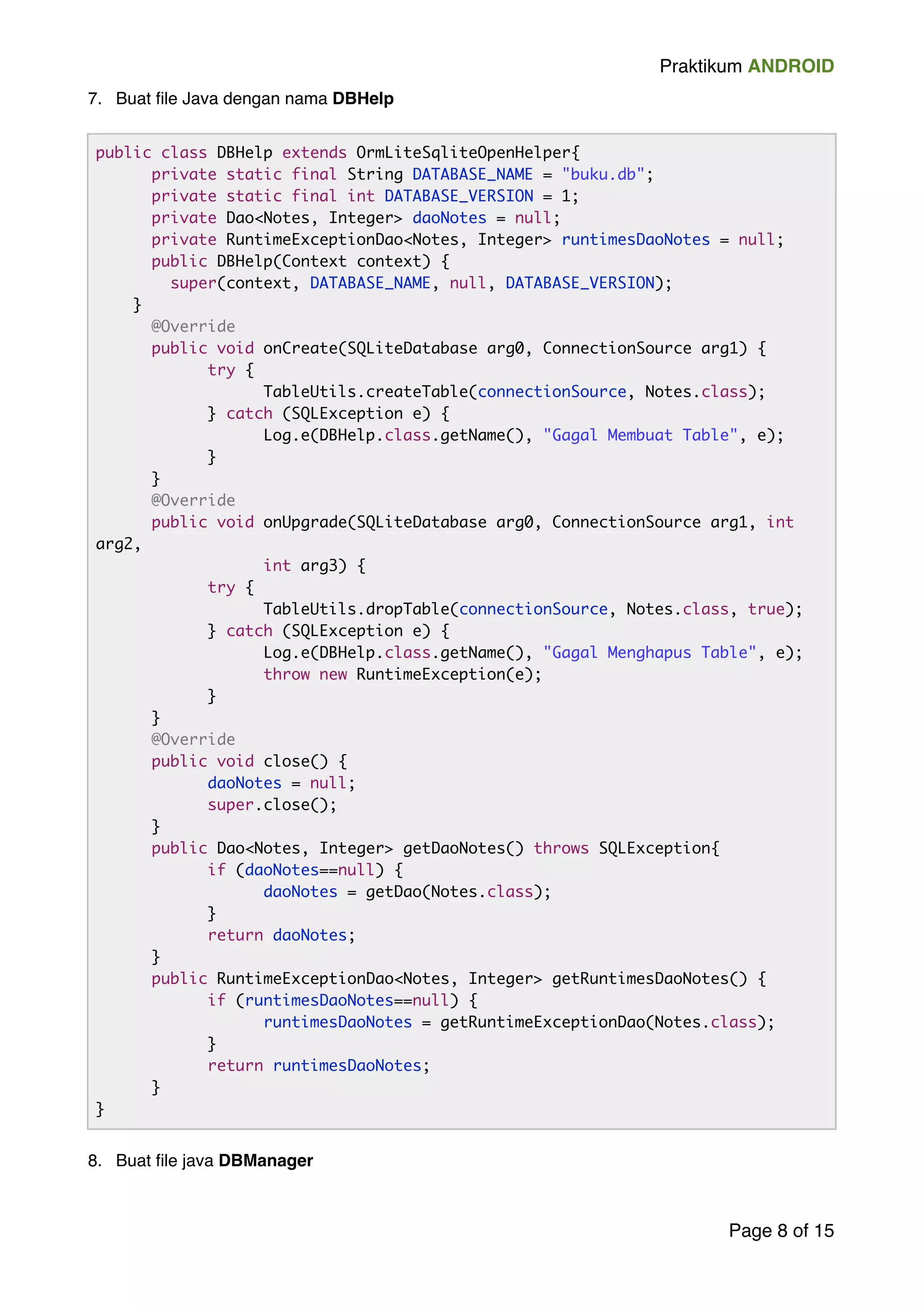 Modul praktikum 8 - Android Sudaryatno | PDF