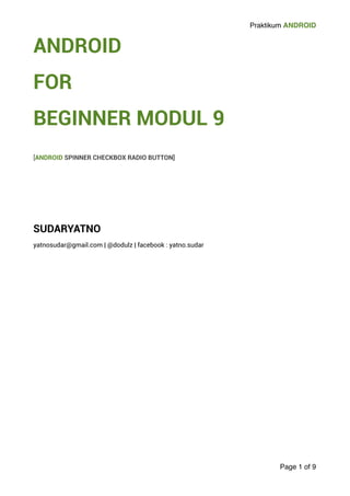 Modul praktikum 9 - Android Sudaryatno | PDF