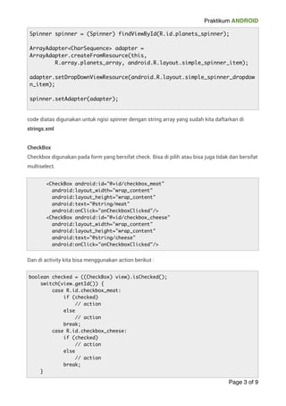 Modul praktikum 9 - Android Sudaryatno | PDF