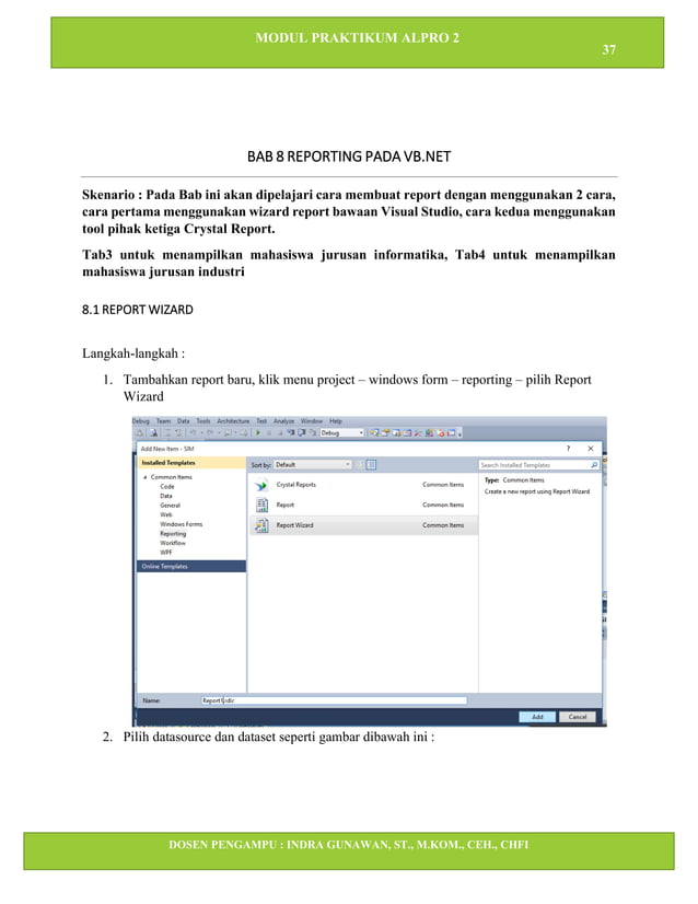 Modul Praktikum Algoritma dan Pemrograman Visual Basic net | PDF