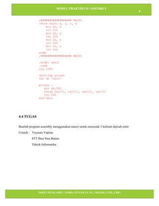 Modul Praktikum Assembly | PDF