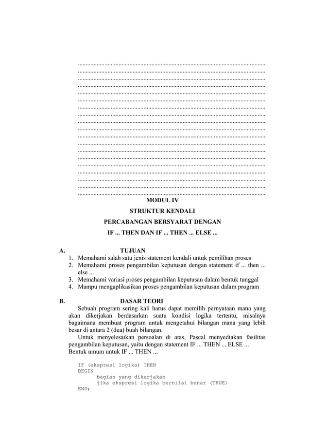 Modul praktikum bahasa pemrograman pascal | PDF