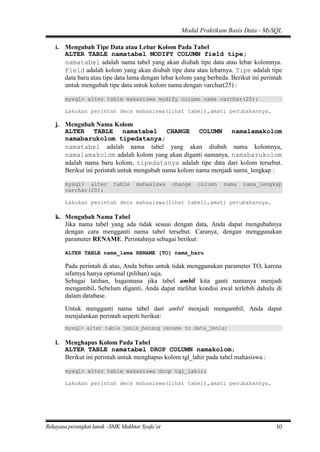 Modul praktikum basis data | PDF