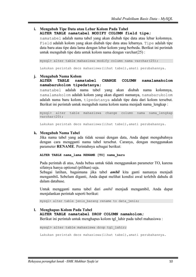 Modul praktikum basis data | PDF