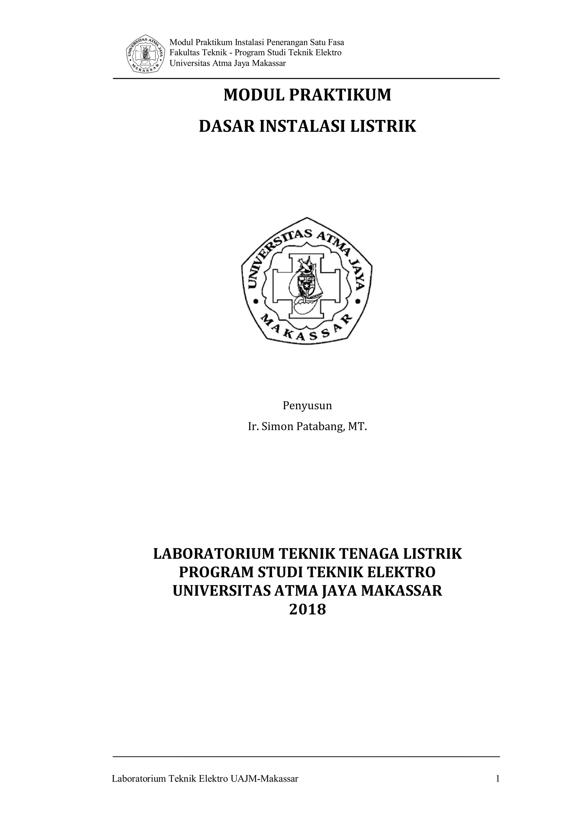 Modulpraktikum dasar instalasi listrik | PDF