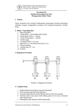 Modulpraktikum dasar instalasi listrik | PDF