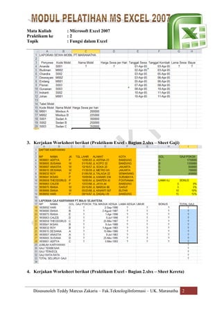 Modul praktikum excel function | PDF