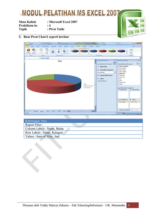 Modul praktikum excel pivot | PDF